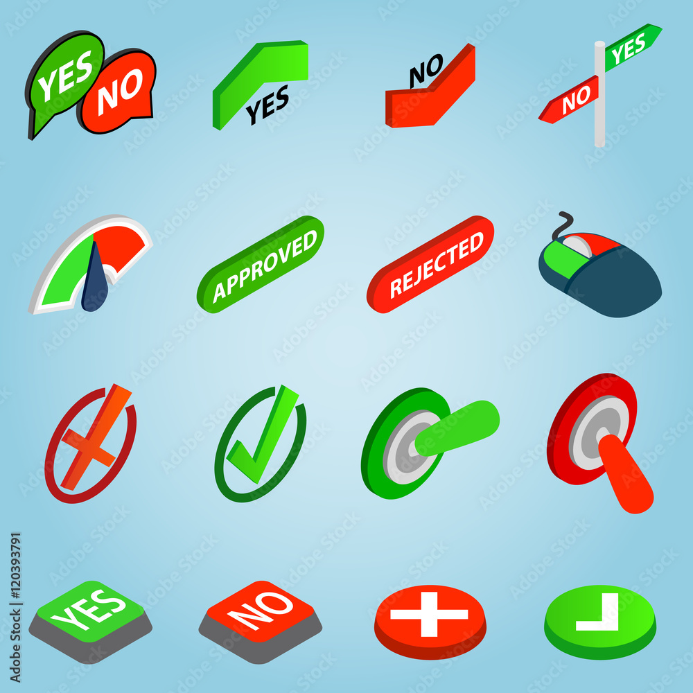 Isometric selection icons set. Universal selection icons to use for web ...