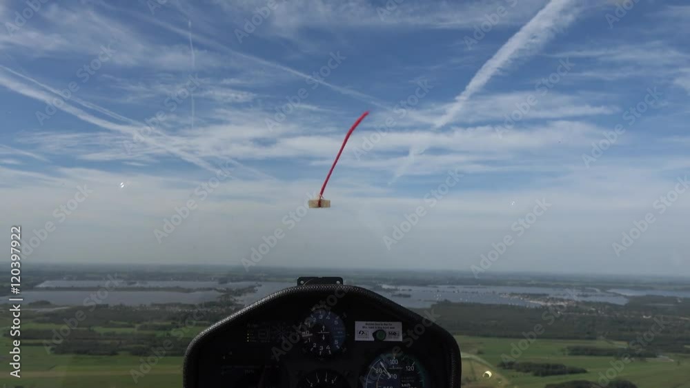 Cockpit point of view POV footage in modern glider sailplane flying in ...