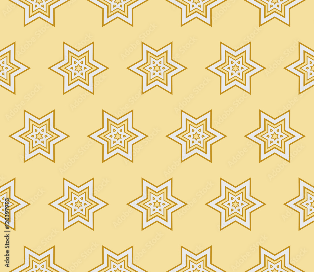star geometry background. seamless. vector. gold color. for design ...