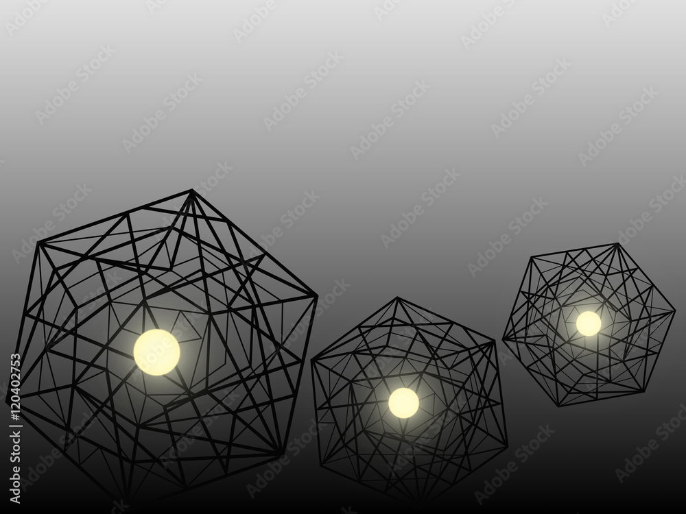 The abstract vector lighten and lines of geometric styles in black ...