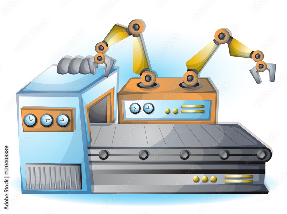 cartoon vector illustration interior factory room with separated layers ...