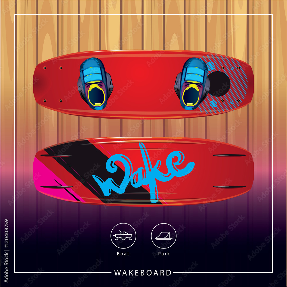 Vettoriale Stock wakeboard equipment, vector illustration | Adobe Stock