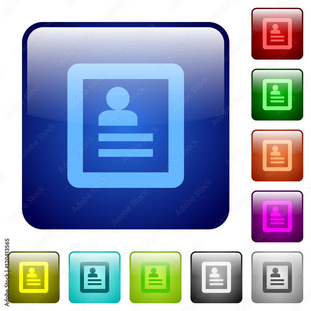 Color user profile square buttons Stock Vector | Adobe Stock