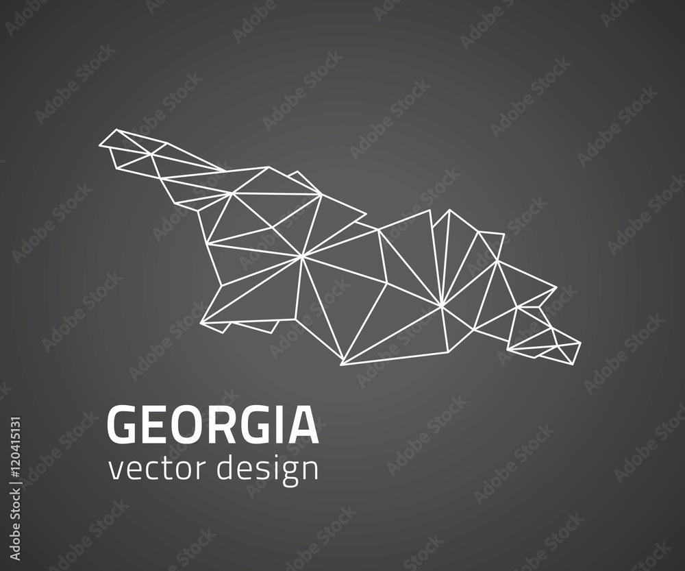 Georgia vector black contour mosaic modern map Stock Vector | Adobe Stock