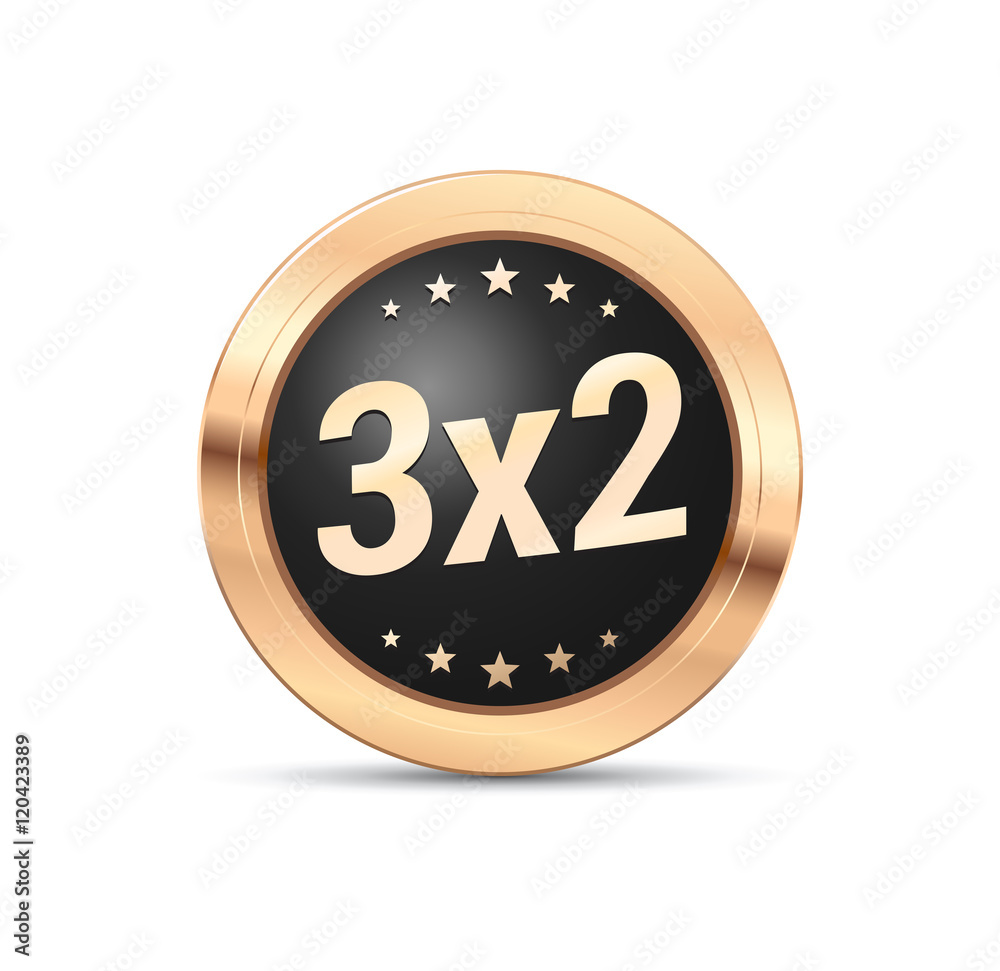 3x2 Badge vector de Stock | Adobe Stock