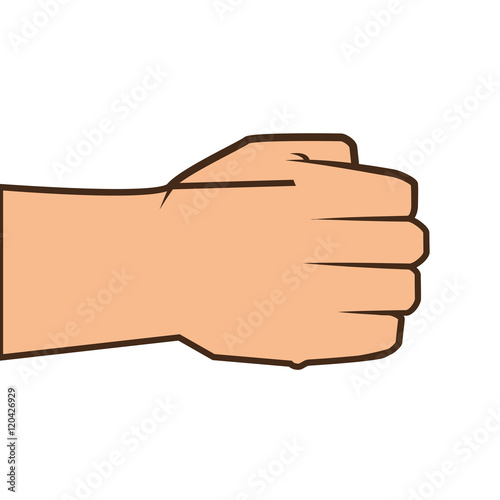 human hand closed fist. gesture signals. vector illustration Stock ...