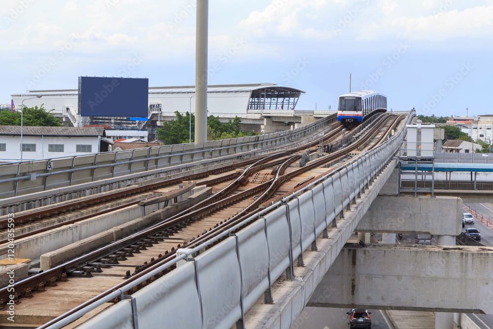 sky train on railway Stock Photo | Adobe Stock