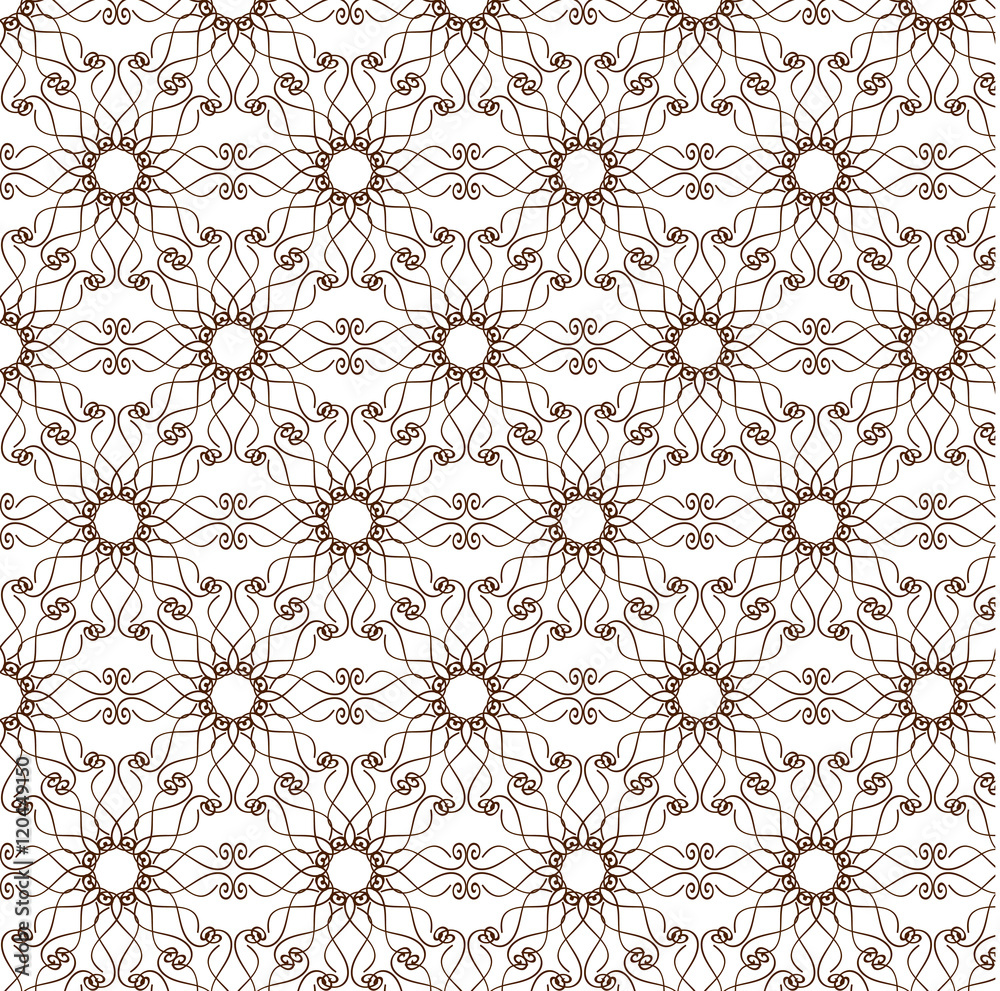 Pattern of floral flower tile circles. For wallpaper pattern, surface ...