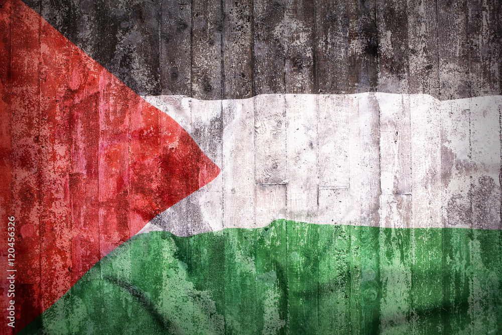 Grunge style of Palestine flag on a brick wall Stock Photo | Adobe Stock