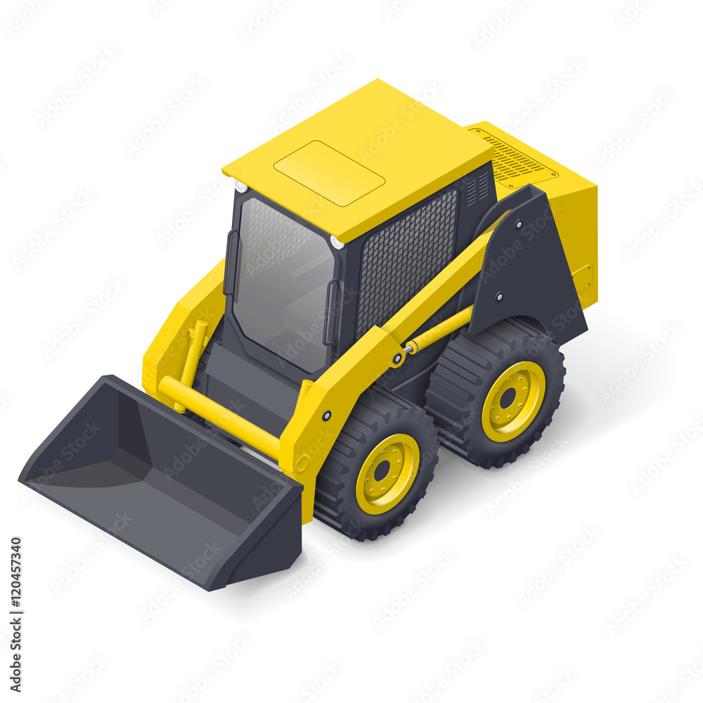 Skid steer mini loader icon Stock Vector | Adobe Stock