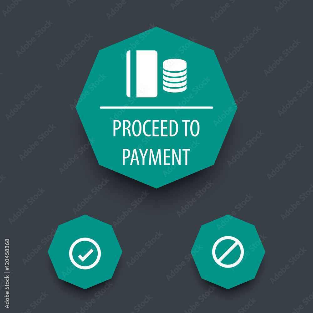 Proceed to payment, app ui elements, vector illustration Stock Vector ...