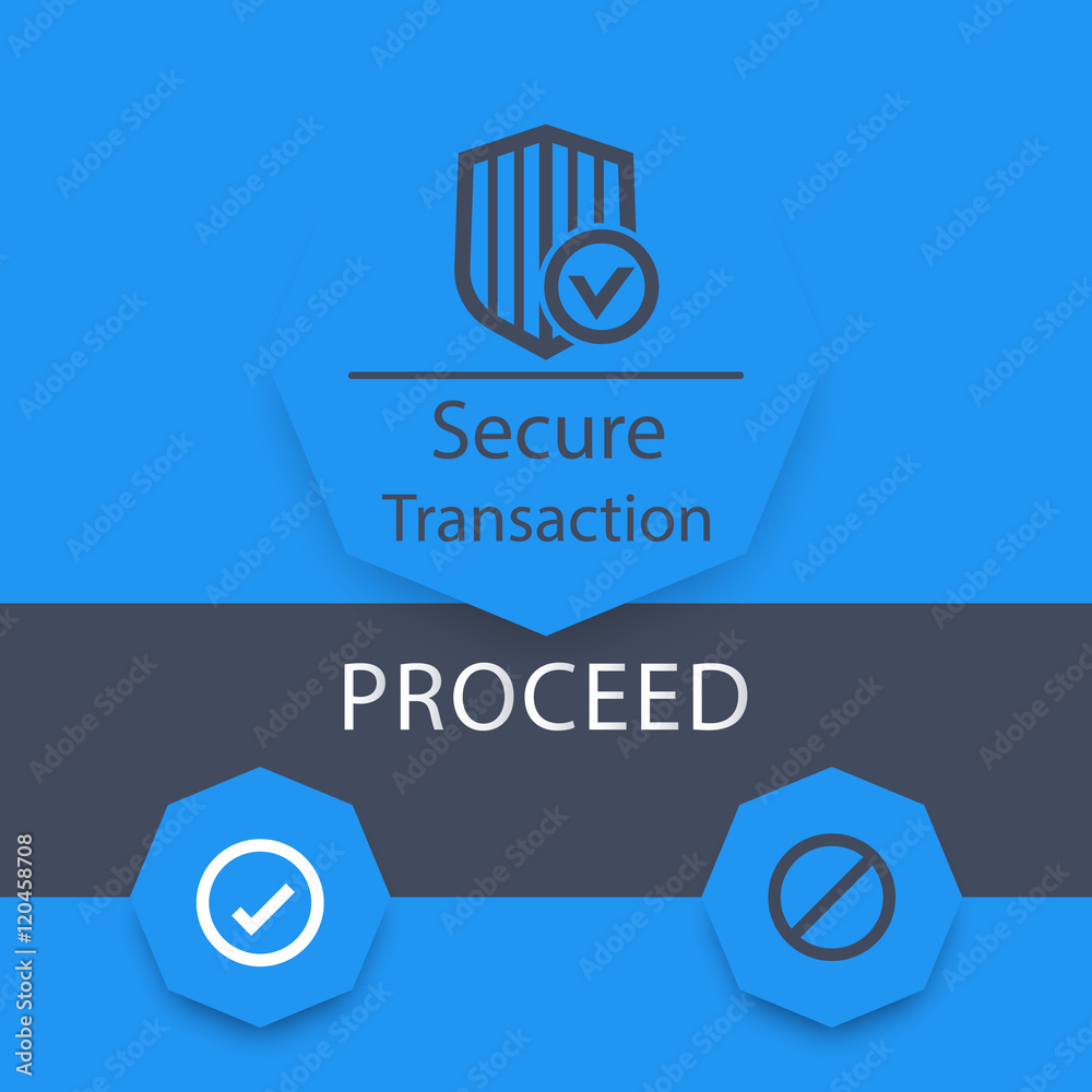 Secure Transaction window, ui design elements, vector illustration ...