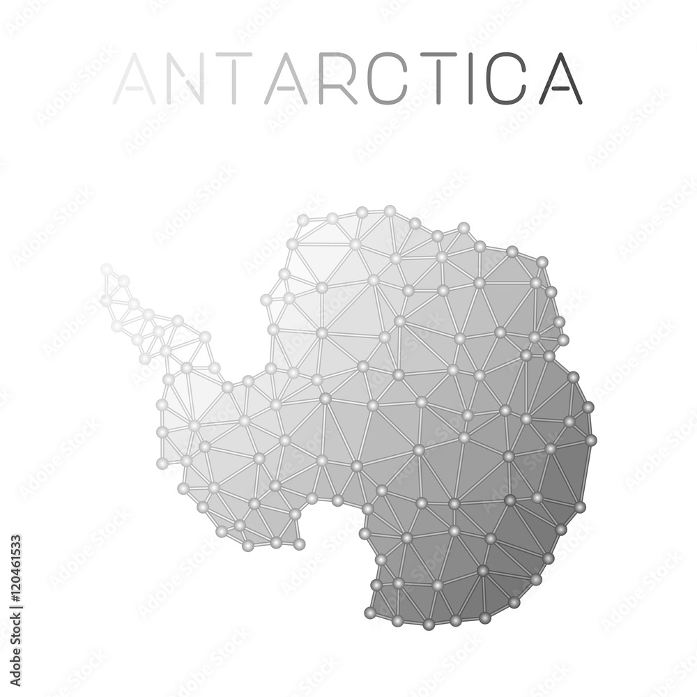 Antarctica polygonal vector map. Molecular structure country map design ...