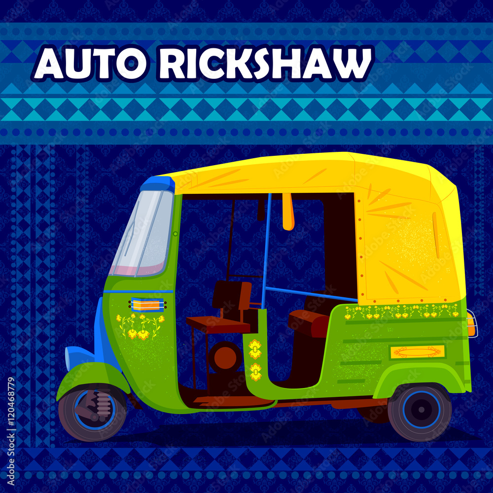 Indian Auto Rickshaw representing colorful India Stock Vector | Adobe Stock