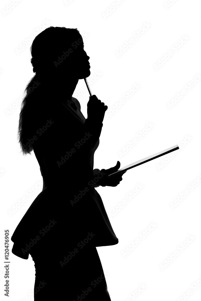 Woman Thinking Silhouette