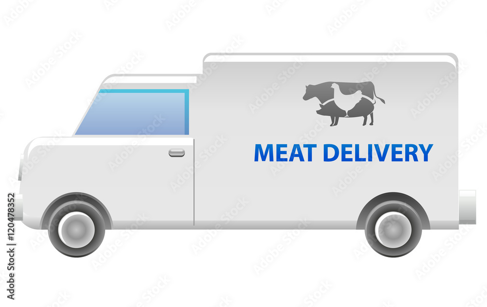 Meat delivery van vector image Stock Illustration | Adobe Stock