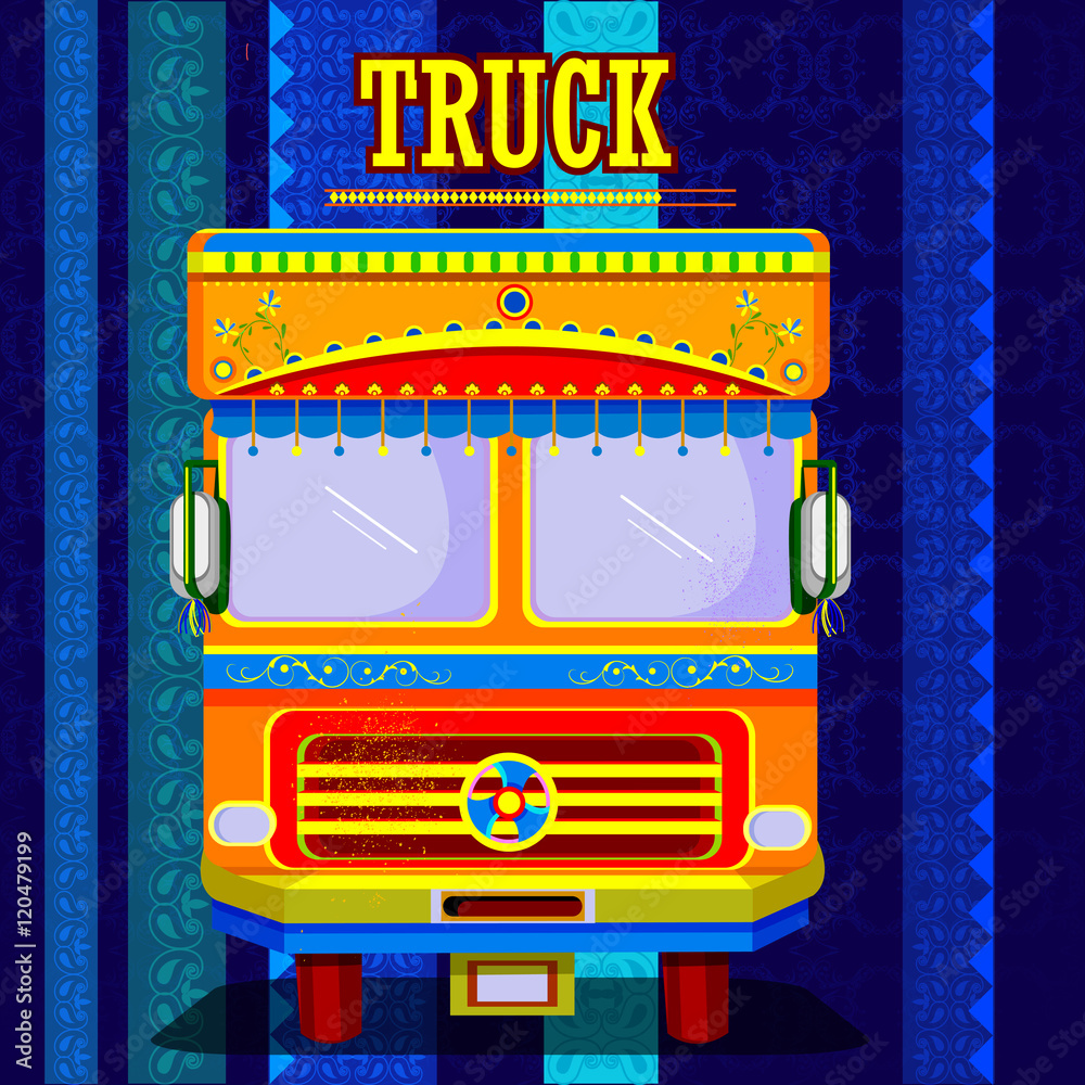 Indian Truck representing colorful India Stock Vector | Adobe Stock