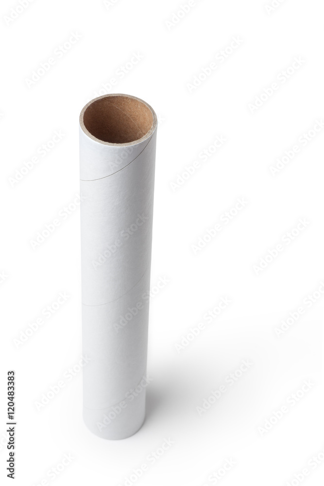 white paper tube isolated on white background Stock Photo | Adobe Stock