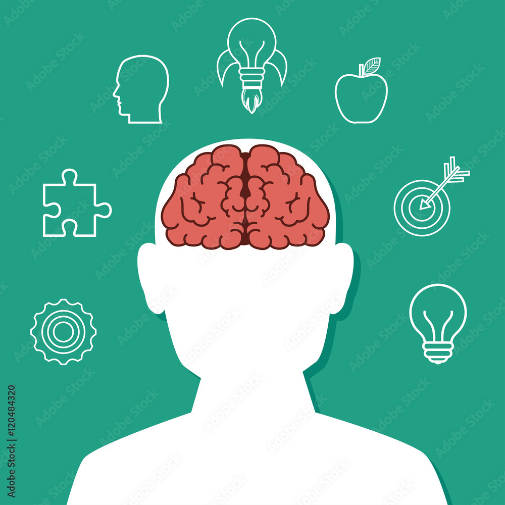 cartoon brain idea creative design isolated vector illustration eps 10 ...