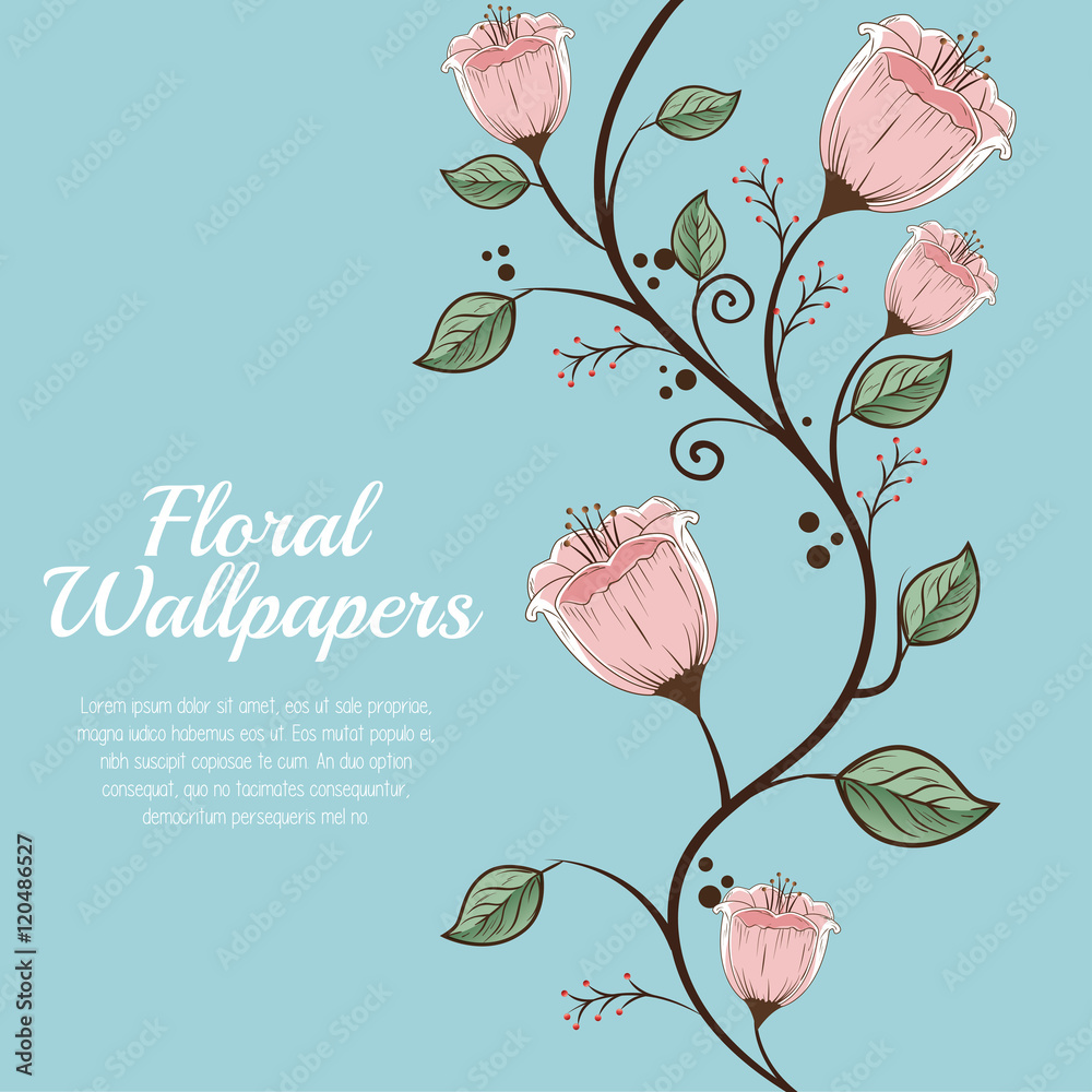 floral wallpapers design isolated vector illustration eps 10 Stock ...