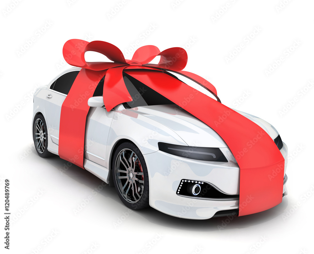 Car and ribbon gift Stock-Illustration | Adobe Stock
