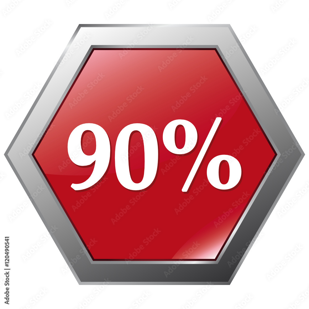 90 percent icon Stock Vector | Adobe Stock