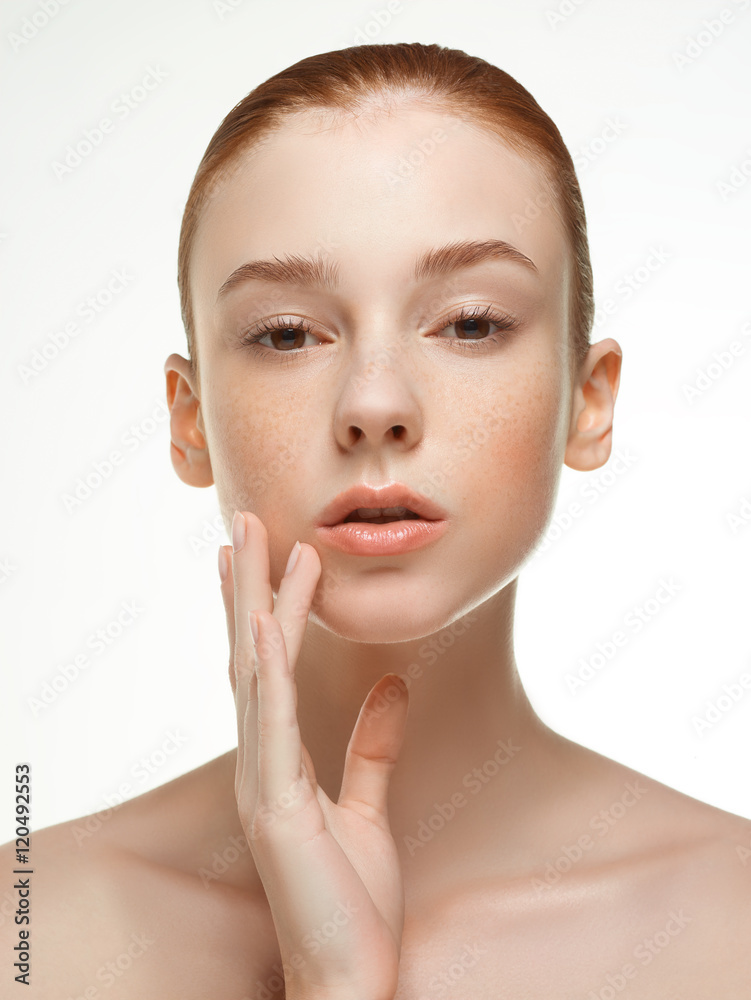 Emotional beauty portraits red-haired girl. Stock Photo | Adobe Stock