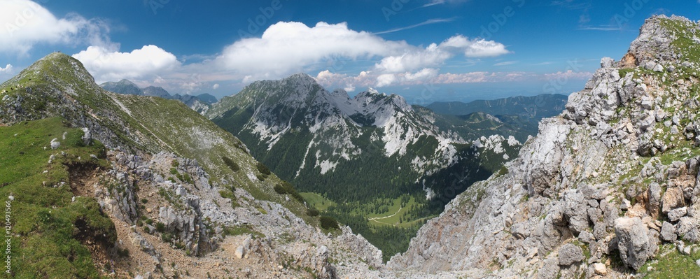 Stol mountain from Veliki Vrh in Karawanken mountains in Slovenia Stock ...