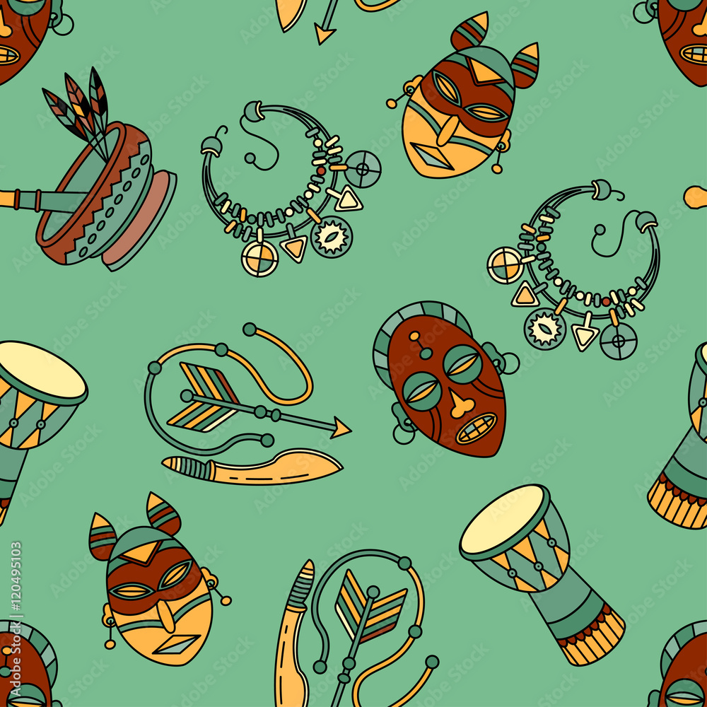 Pattern with voodoo vector symbols. Stock Vector | Adobe Stock