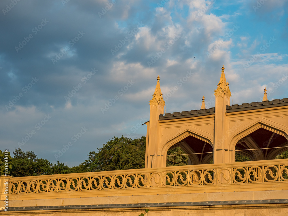 part of neo gothic castle with pointy arches Stock Photo | Adobe Stock