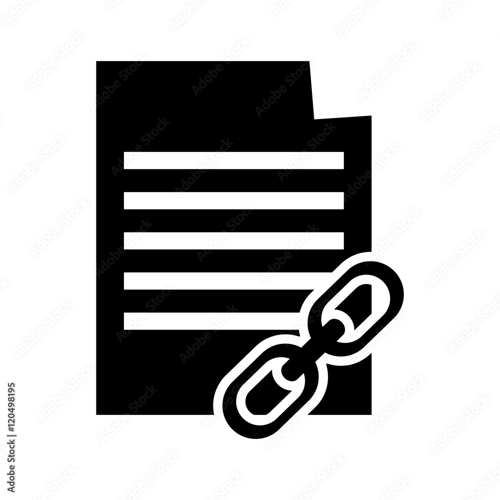 flat design paper document and link icon vector illustration Stock ...