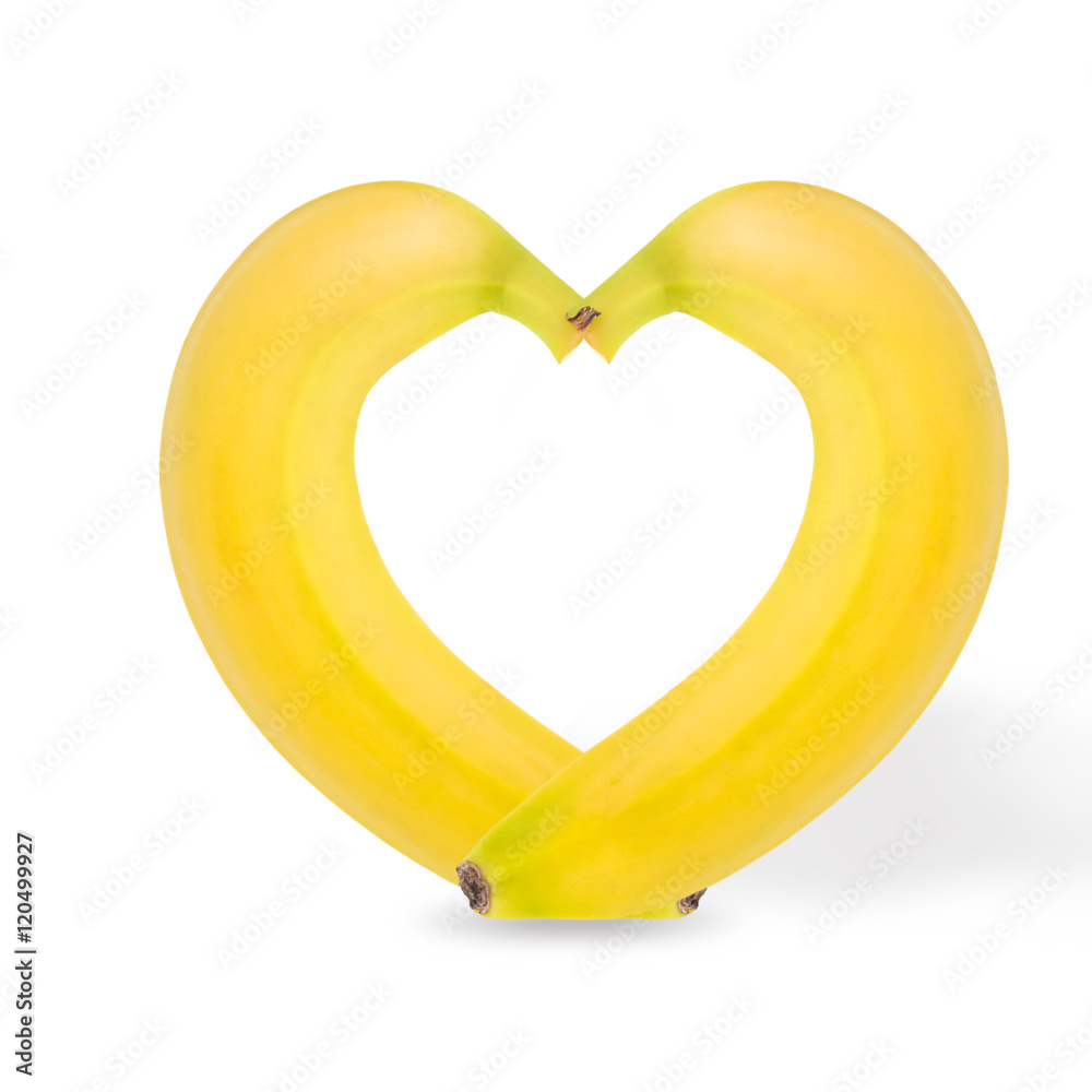 Two bananas isolated on white background Stock Photo | Adobe Stock