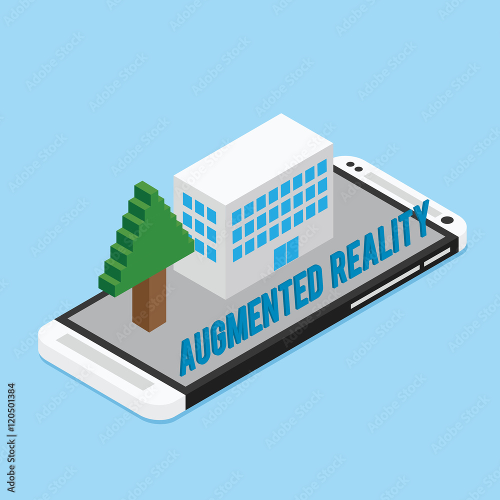 AR augmented reality concept illustration had vision interaction Stock ...