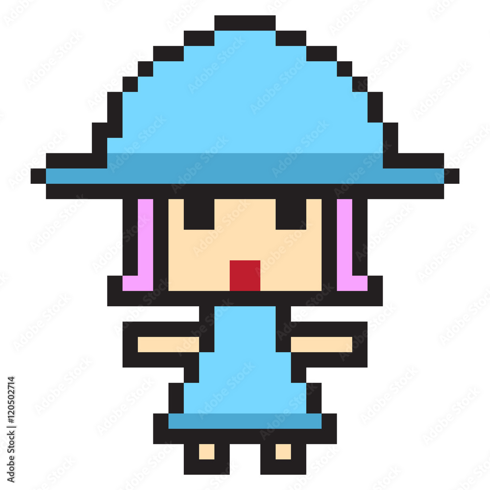 illustration design pixel art child Stock Illustration | Adobe Stock