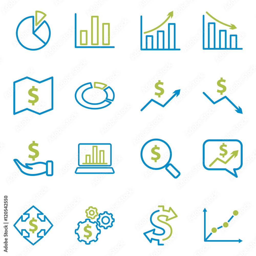 Economy Currency Dollar Symbol Icon Collection vector de Stock | Adobe ...