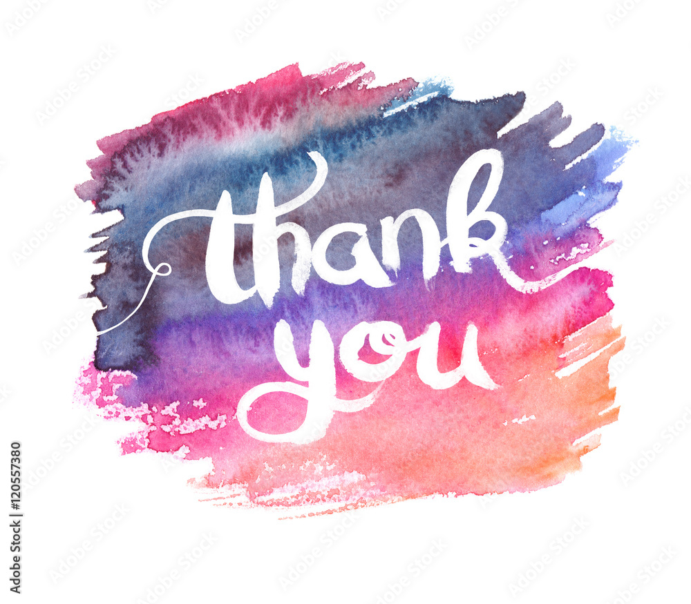 Colorful wet pink and purple background with white hand written words ...