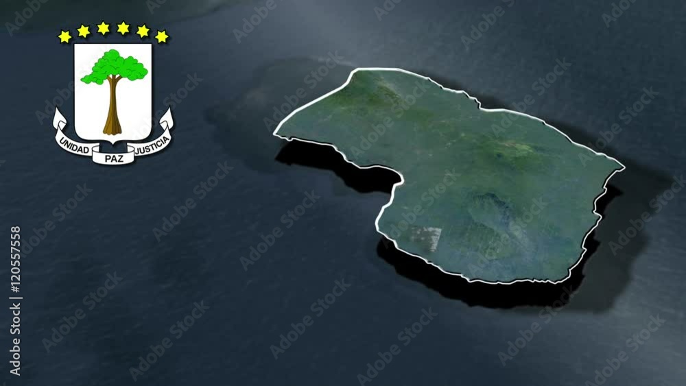 Bioko Sur with Coat Of Arms Animation Map Provinces of Equatorial ...