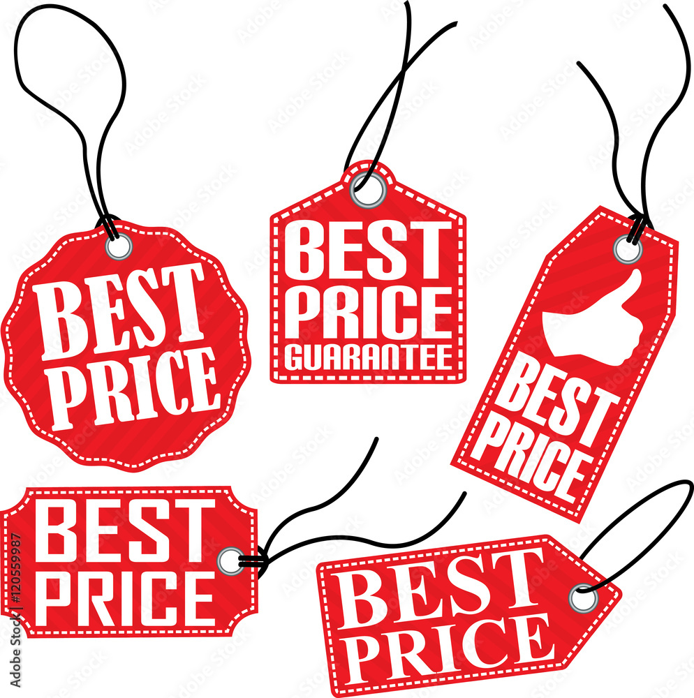 Best price red tag set, vector illustration Stock Vector | Adobe Stock