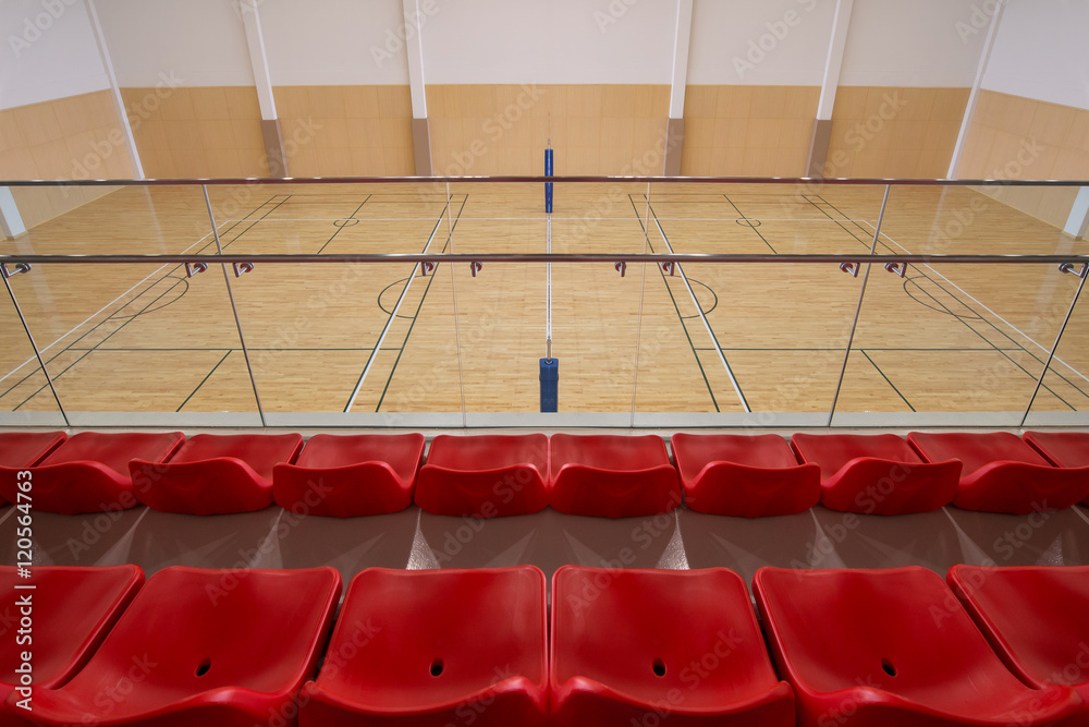 Gymnasium from red seating view Stock Photo | Adobe Stock