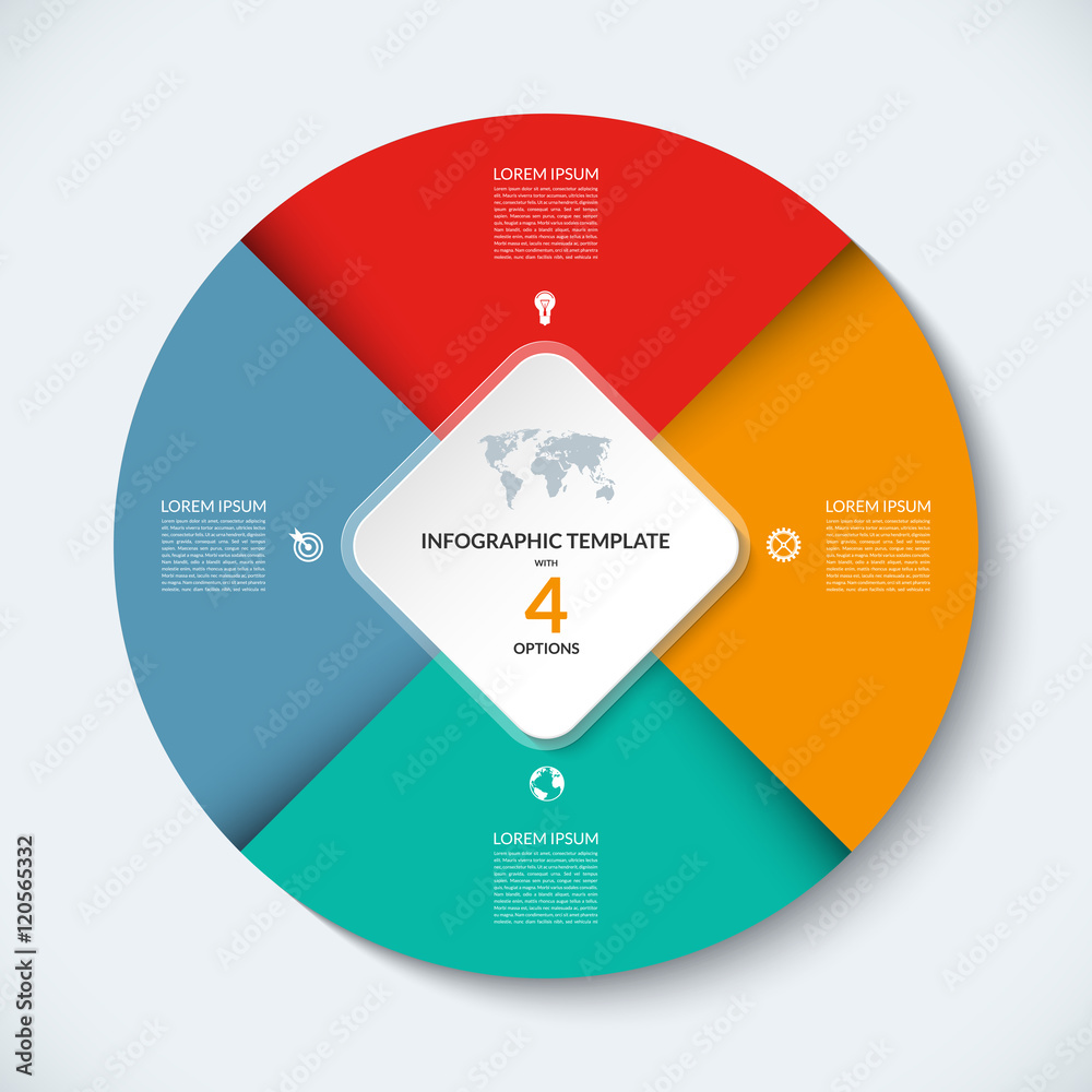 Vector infographic circle template. Business concept with 4 steps ...