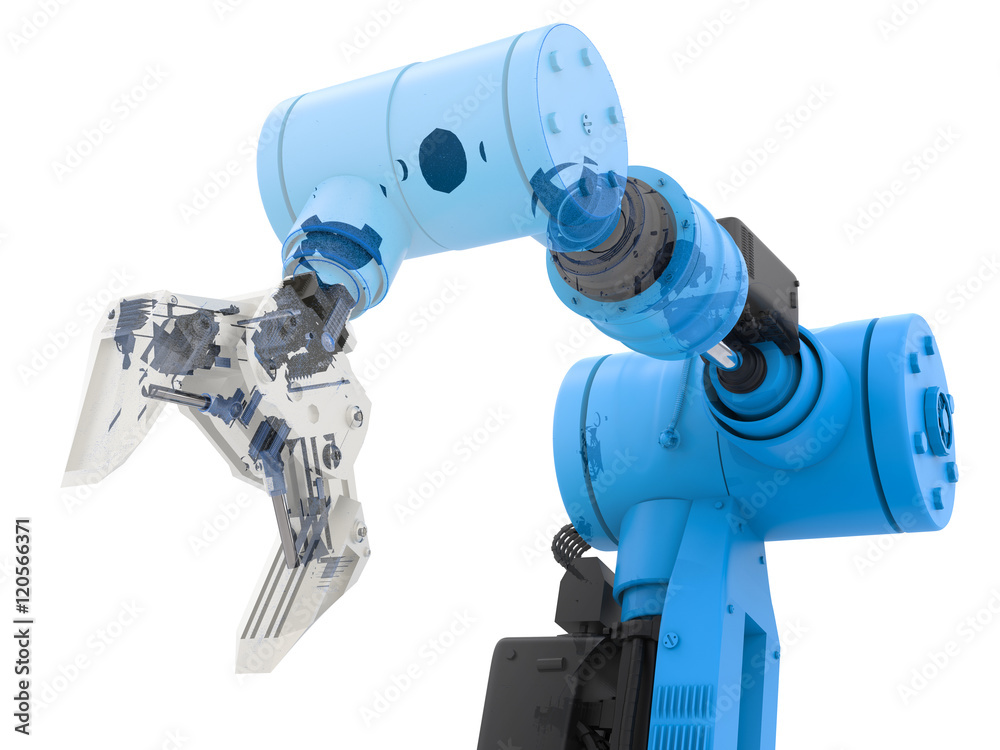 blue wireframe robotic arm Stock Photo | Adobe Stock