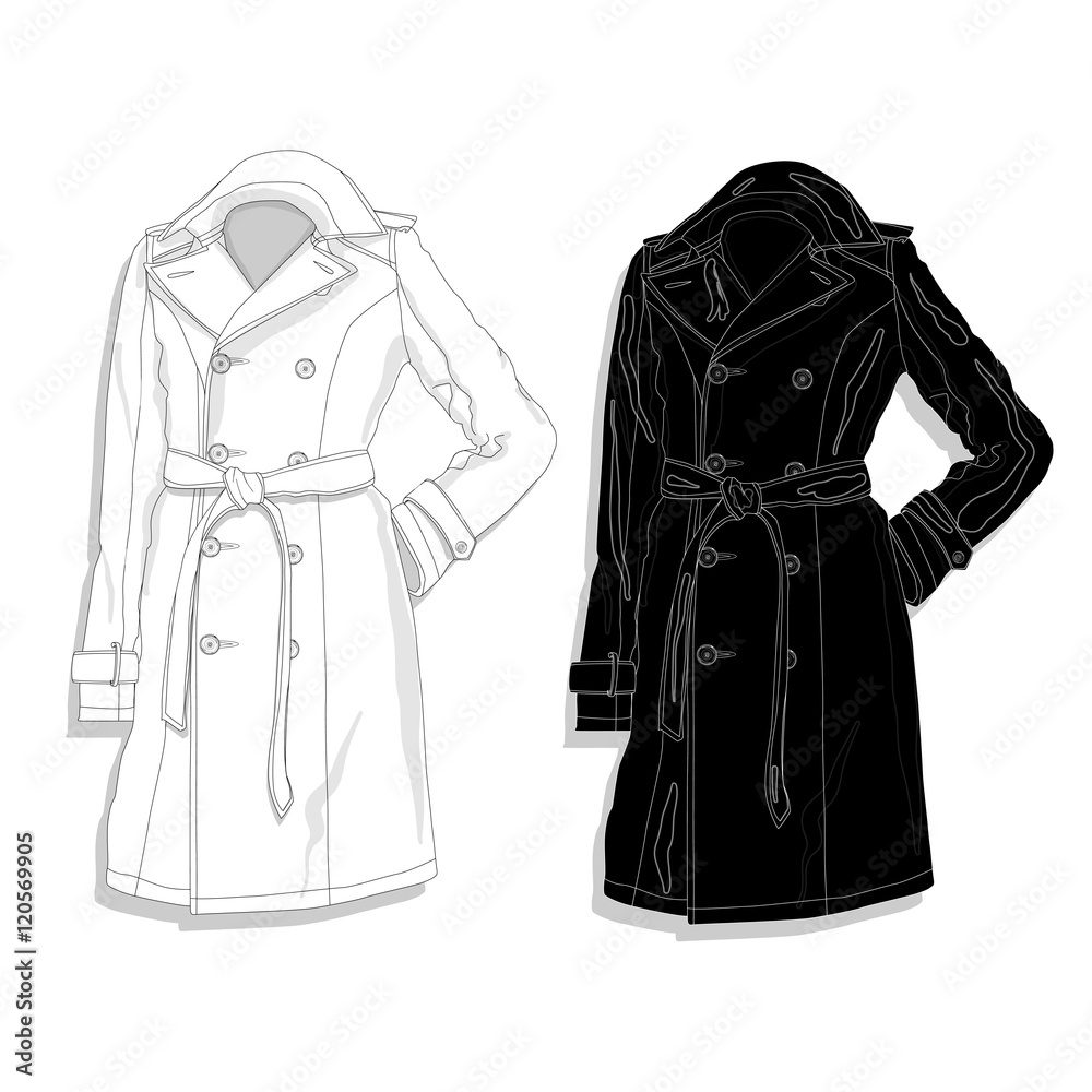 Female coat. Clothes. Vector. Stock Vector | Adobe Stock