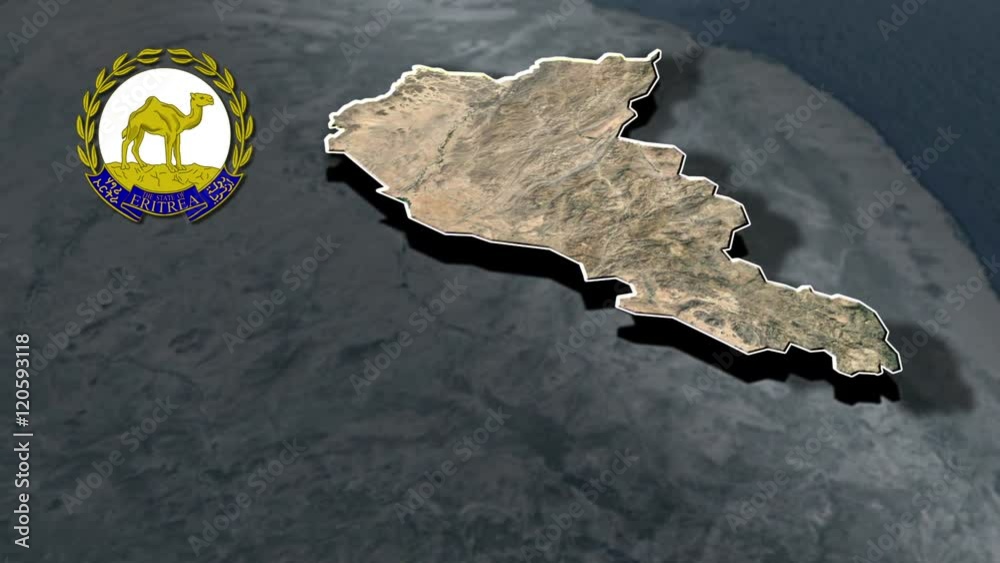 Anseba Region with Coat Of Arms Animation Map Regions of Eritrea vídeo ...