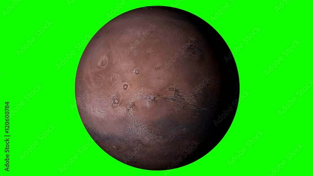 Mars Rotating, The Mars Spinning, Full Rotation, Seamless Loop ...
