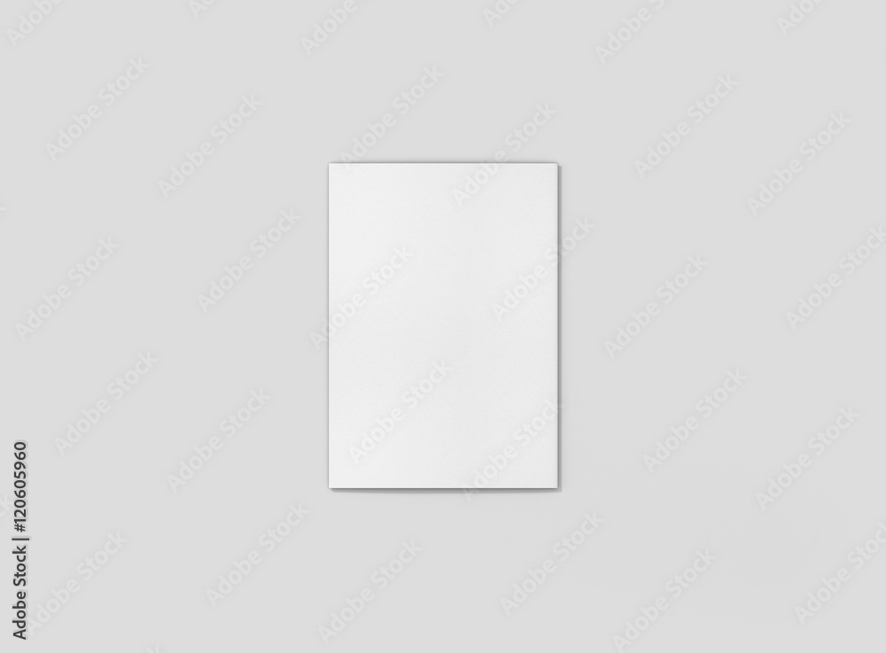 Photorealistic A4 Trifold Brochure Mockup, closed backside, on light ...