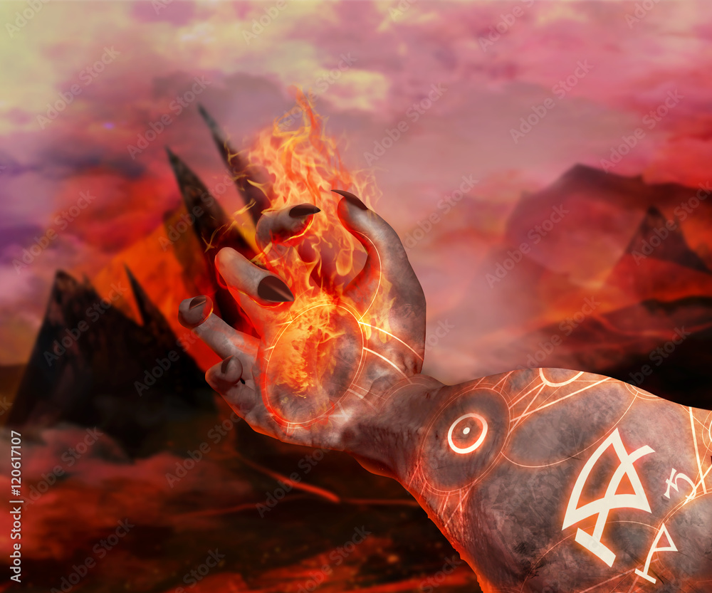 Hand Holding Fireball