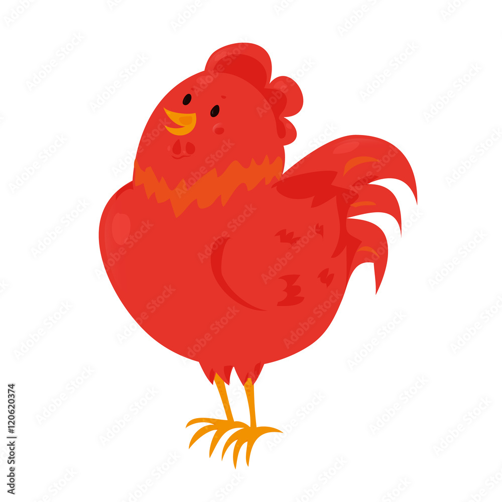 Cartoon chinese zodiac fire rooster. Stock Vector | Adobe Stock