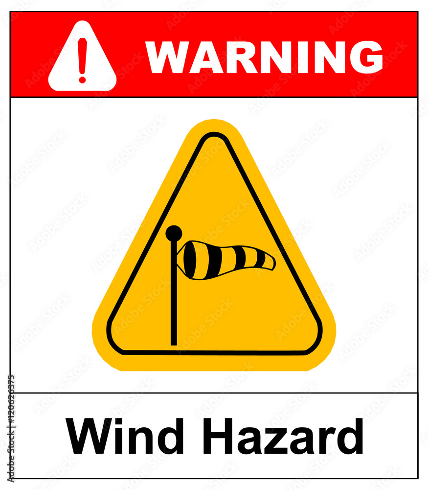 Vector illustration of triangle traffic sign for strong wind Stock ...