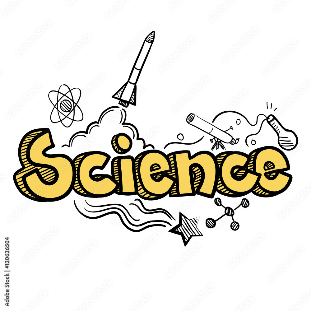 hand drawing inscription science illustration Stock Vector | Adobe Stock