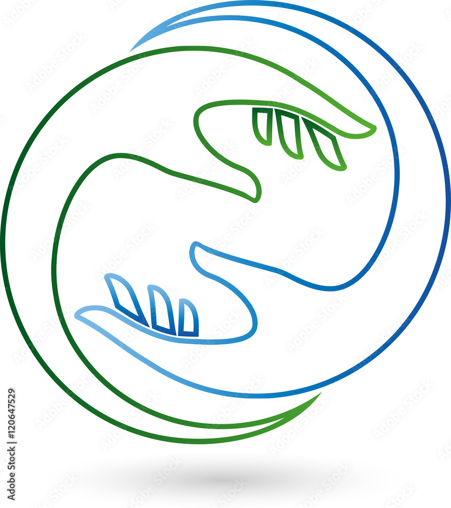 Zwei Hände, Helfer, Team, Logo Stock Vector | Adobe Stock